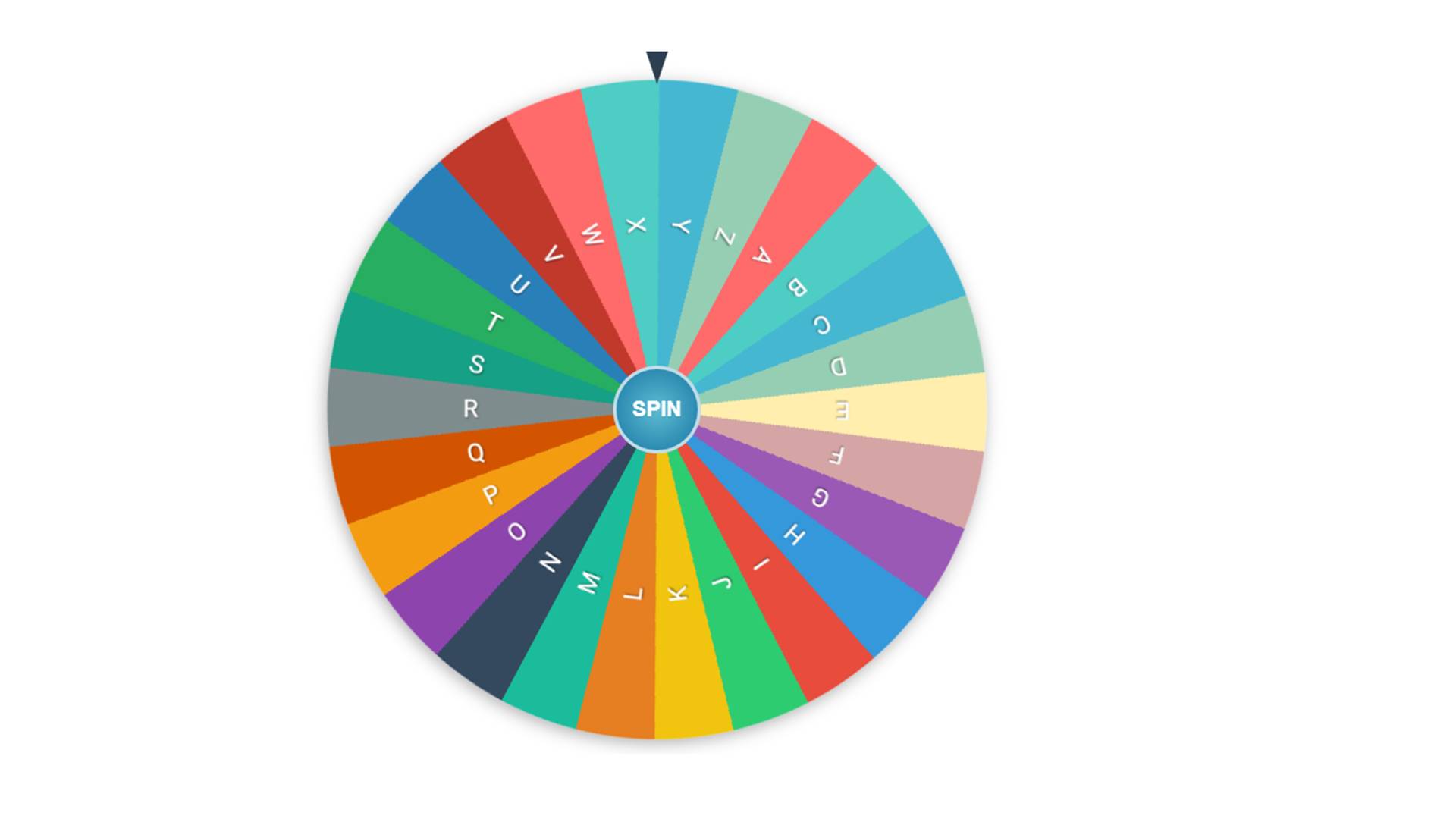 Random Letter Generator Wheel from A to Z - Alphabet Wheel